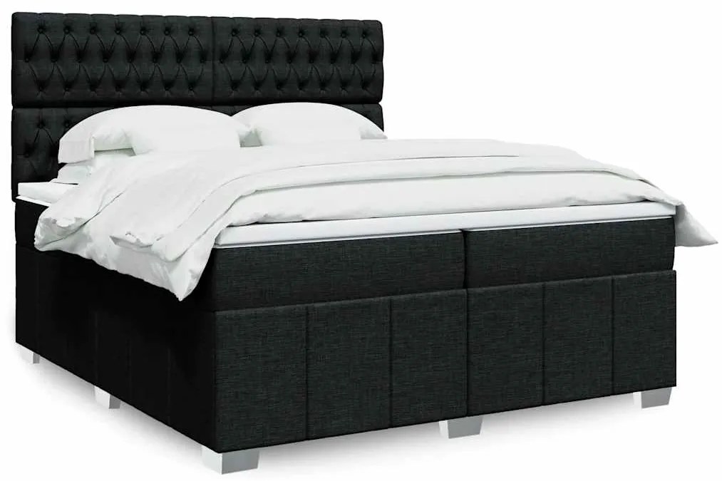 Box spring postel s matrací černá 200x200 cm textil 3294084