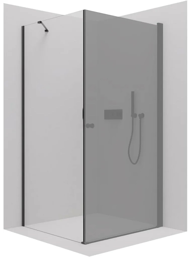 CERANO - Sprchová zástěna Antelo L/P - černá matná, transparentní sklo - 80x190 cm - jednodílná pevná