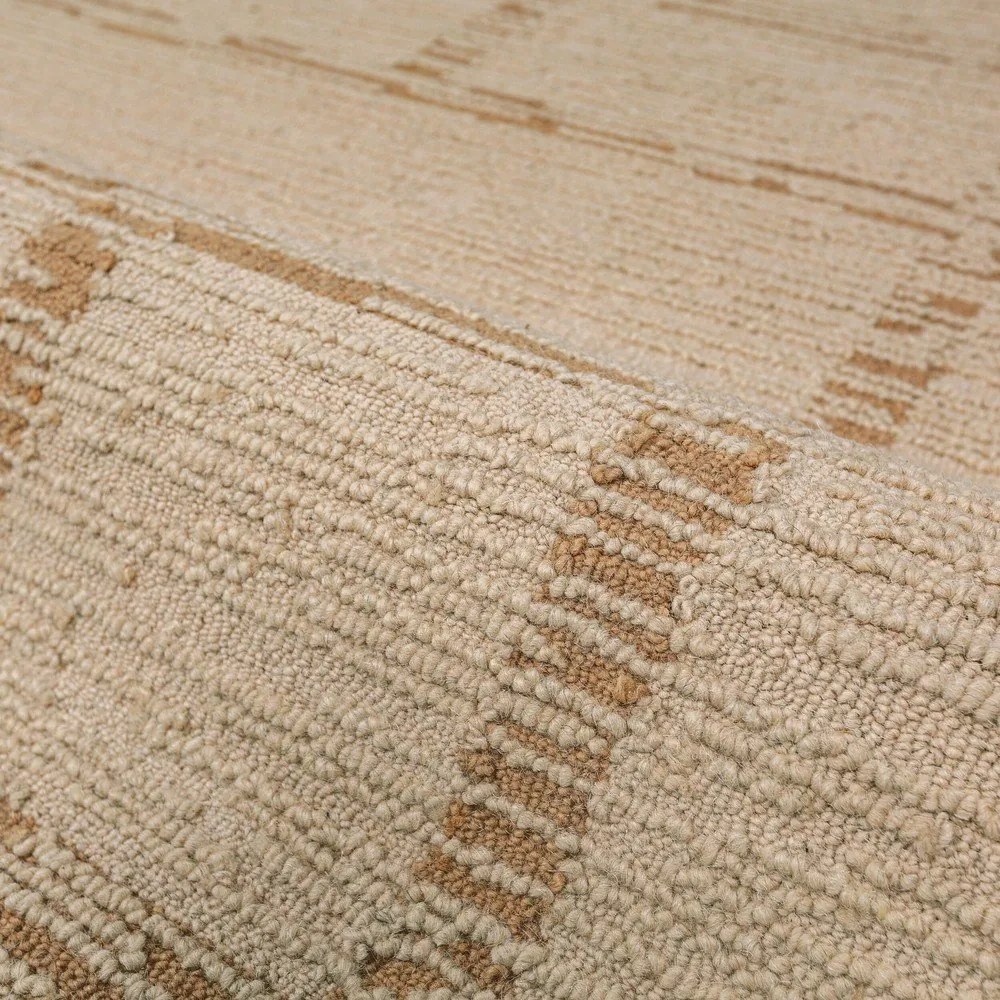 Ručně tkaný vlněný běhoun v přírodní barvě 80x230 cm Harris Modula Wool – Flair Rugs