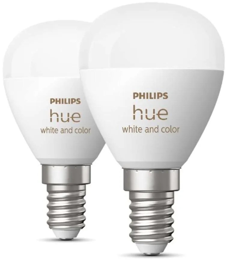 Philips Hue Smart žárovky - Chytrá LED žárovka E14, 5,1 W, stmívatelná, bílé i barevné světlo, 2 ks 929003573602