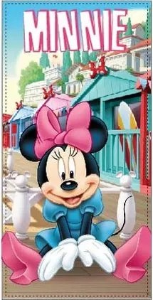 SUN CITY Osuška Minnie Mouse / ručník Minnie Mouse Summer II 70x140 bavlna velur