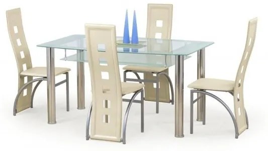 Jídelní stůl Cristalex / Stříbrná a sklo / Čirá