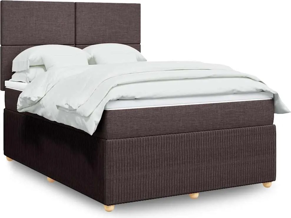 Box spring postel s matrací tmavě hnědá 140x190 cm textil 3292047