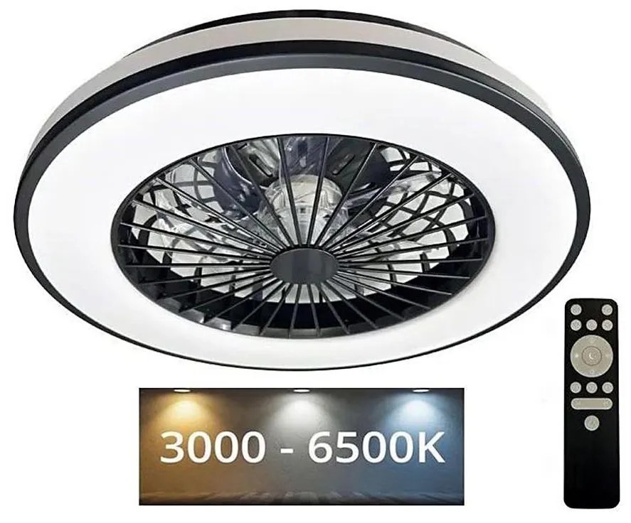 NEDES LED Stropní svítidlo s ventilátorem OPAL LED/48W/230V + dálkové ovládání LCL6346