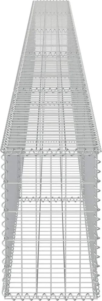 Gabionová zeď s víky z pozinkované oceli 600 x 30 x 50 cm 143583