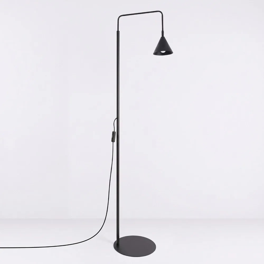 Černá ocelová stojací lampa s ohybatelnou konstrukcí (výška 165 cm) Zylo – Sollux