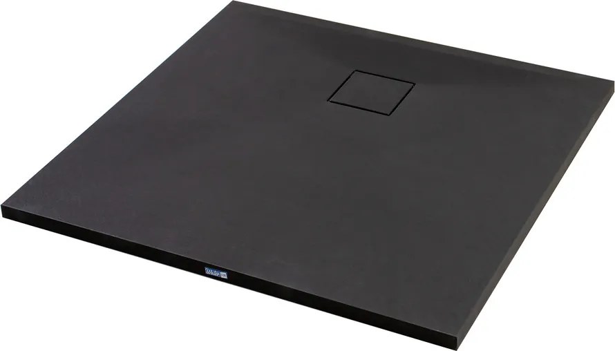 Cagliari Black 80x80x2,6 cm Čtvercová SMC sprchová vanička se sifonem