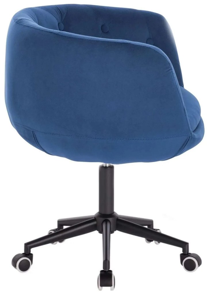 LuxuryForm DESIGN Otočné křeslo MONTANA VELUR na černé podstavě s kolečky - modré