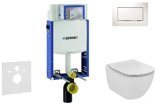 Geberit Kombifix - Set předstěnové instalace, klozetu a sedátka Ideal Standard Tesi, tlačítka Sigma20, bílá/chrom 110.302.00.5 NF5