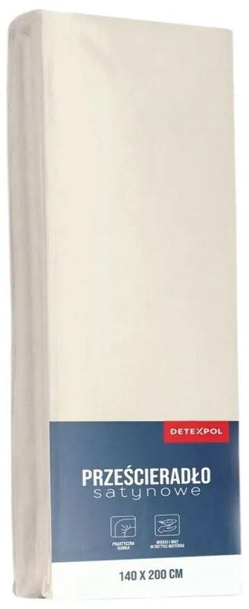 Detexpol Prostěradlo z mikrovlákna 160x200 krémové jednobarevné s elastickým Poly