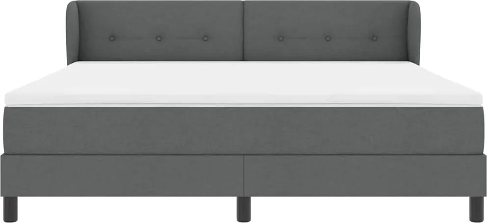 Postel s boxspringem s čelo Tmavě šedá 180 x 200 cm textil 3340039
