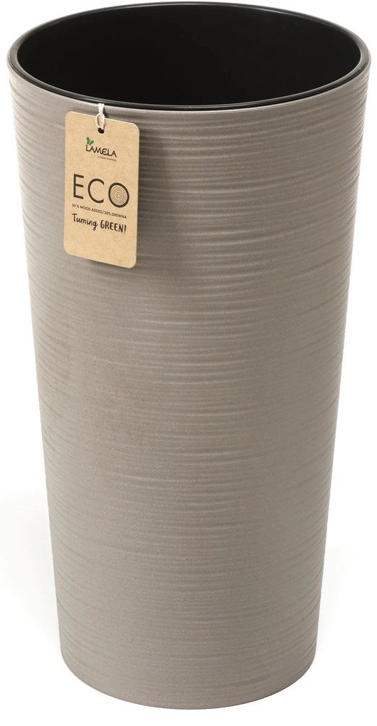 Květináč lamela květináč lilia eco dluto - vroubek, průměr 30cm, výška 57cm, šedý
