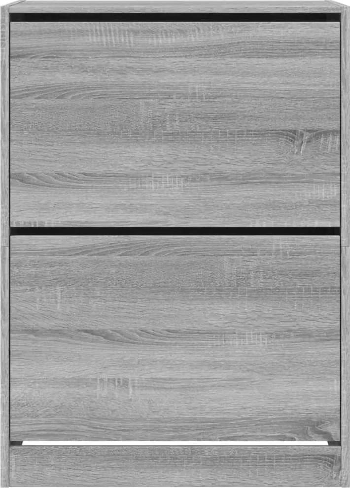 vidaXL Botník se 2 výklopnými zásuvkami 80 x 42 x 108 cm [3214404] Barva: Betonová šedá