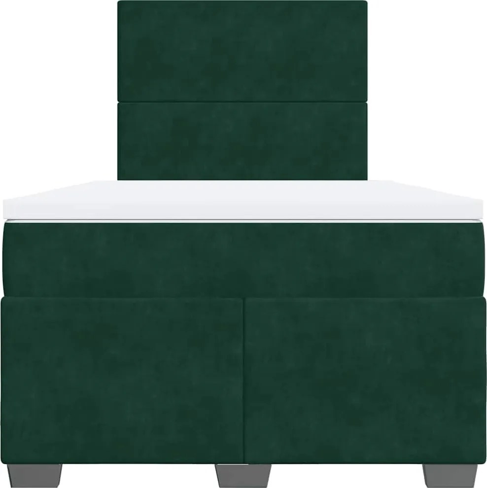 Box spring postel s matrací tmavě zelená 120x190 cm samet 3290855