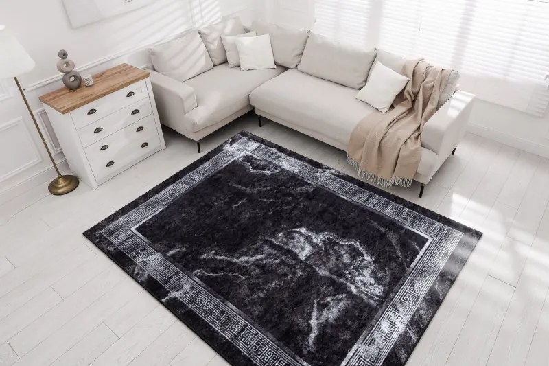 Dywany Łuszczów, Kusový koberec Miro 51278.810 Marble black / white, 120x170, černobílá, chodba / předsíň