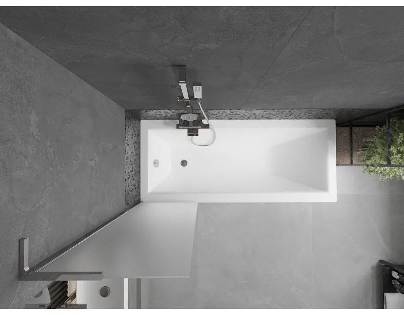 Mexen Next L, 1-křídlová vanová zástěna 50 x 150 cm, 6mm sklo námraza, chromový profil, 895-050-000-03-30-01