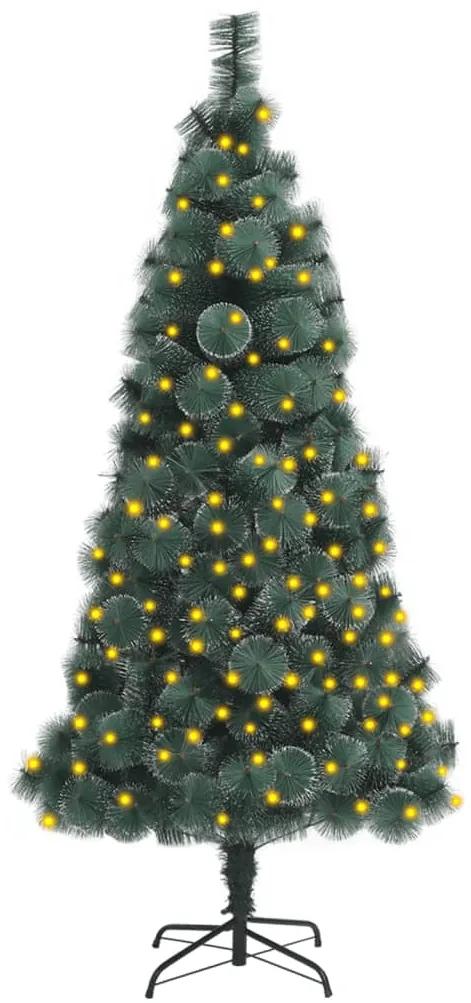 3077778 vidaXL Umělý vánoční stromek s LED diodami zelený 120 cm PVC a PE
