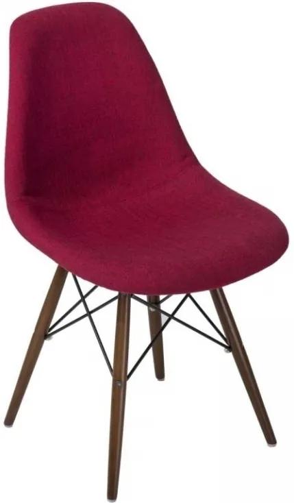 Židle DSW celočalouněná červená/šedá, tmavá podnož