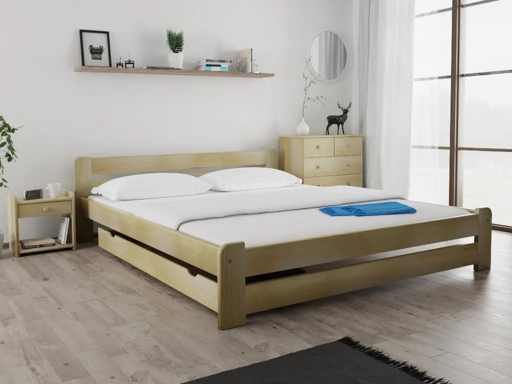 Postel Laura 180 x 200 cm, borovice Rošt: S laťkovým roštem, Matrace: Matrace Somnia 18 cm