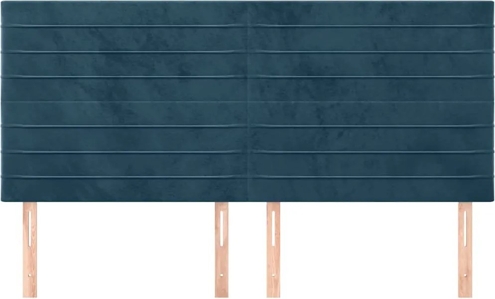 Čelo postele tmavě modré 160x5x118/128 cm sametové 3116530