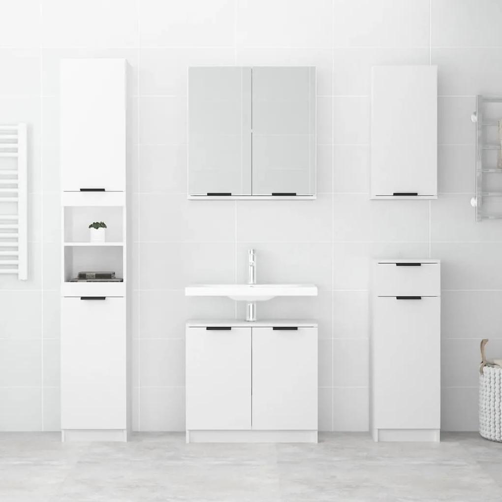 Koupelnová skříňka bílá 32 x 34 x 188,5 cm kompozitní dřevo - Default Title