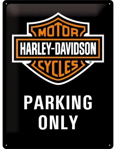 Plechová cedule Harley Davidson - Parking Only, (30 x 40 cm)