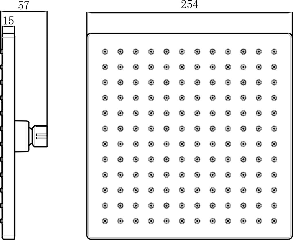 Sapho SK950 hlavová sprcha čtverec 254 x 254 mm ABS/chrom