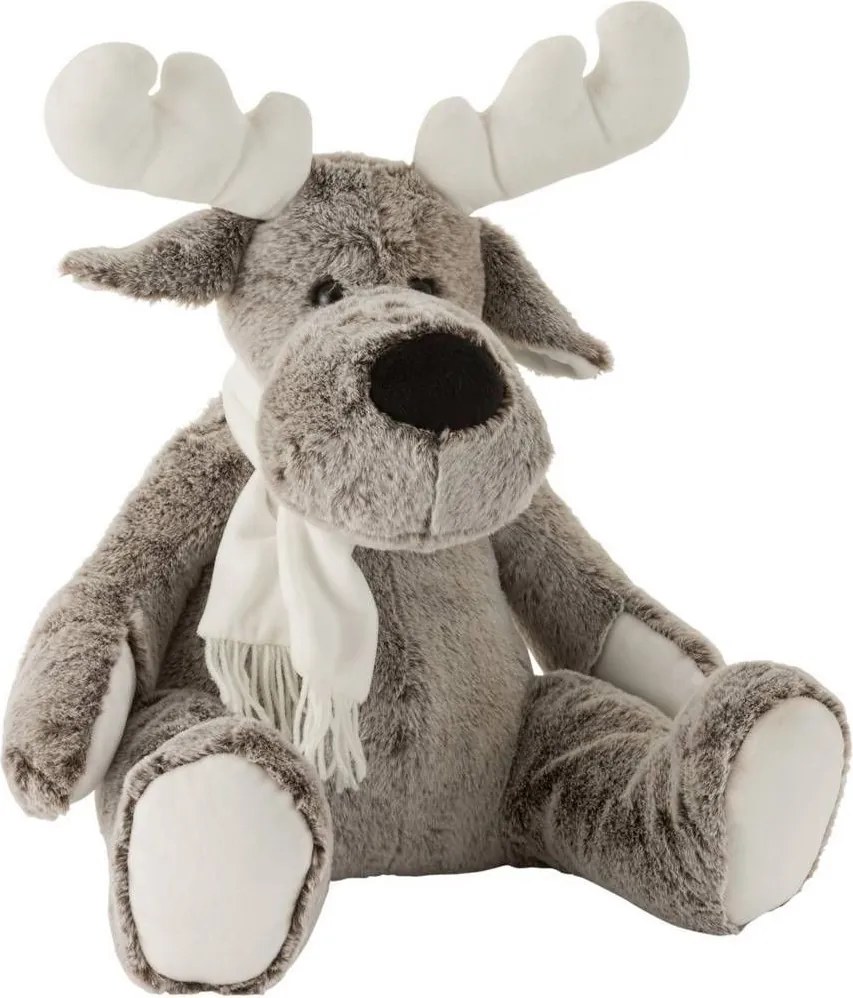 Veliký šedý plyšový los se šálou Cuddly Toy Elk – 36*31*40 cm