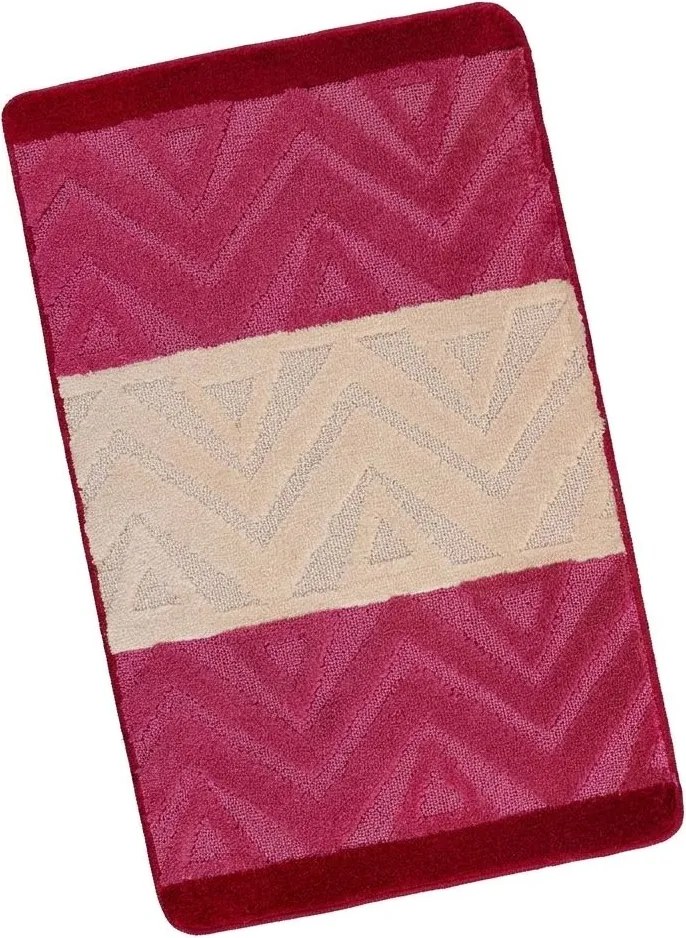 Koupelnová předložka před vanu 60x100cm chevron burgundy
