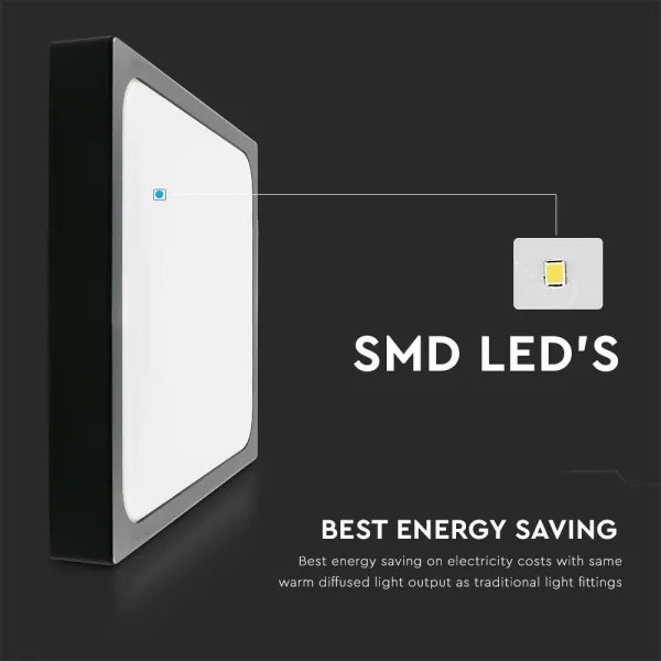LED Koupelnové stropní svítidlo LED/30W/230V 4000K IP44 42x42 cm černá