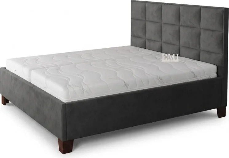 Postel čalouněná MONRA + lamelový rošt + matrace EMI