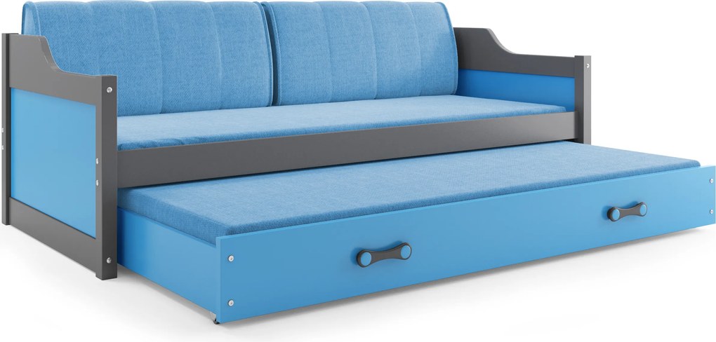 SMB Dětská výsuvná postel DAVE, 90x200 cm Barva: Modrá, Dekor: Borovice