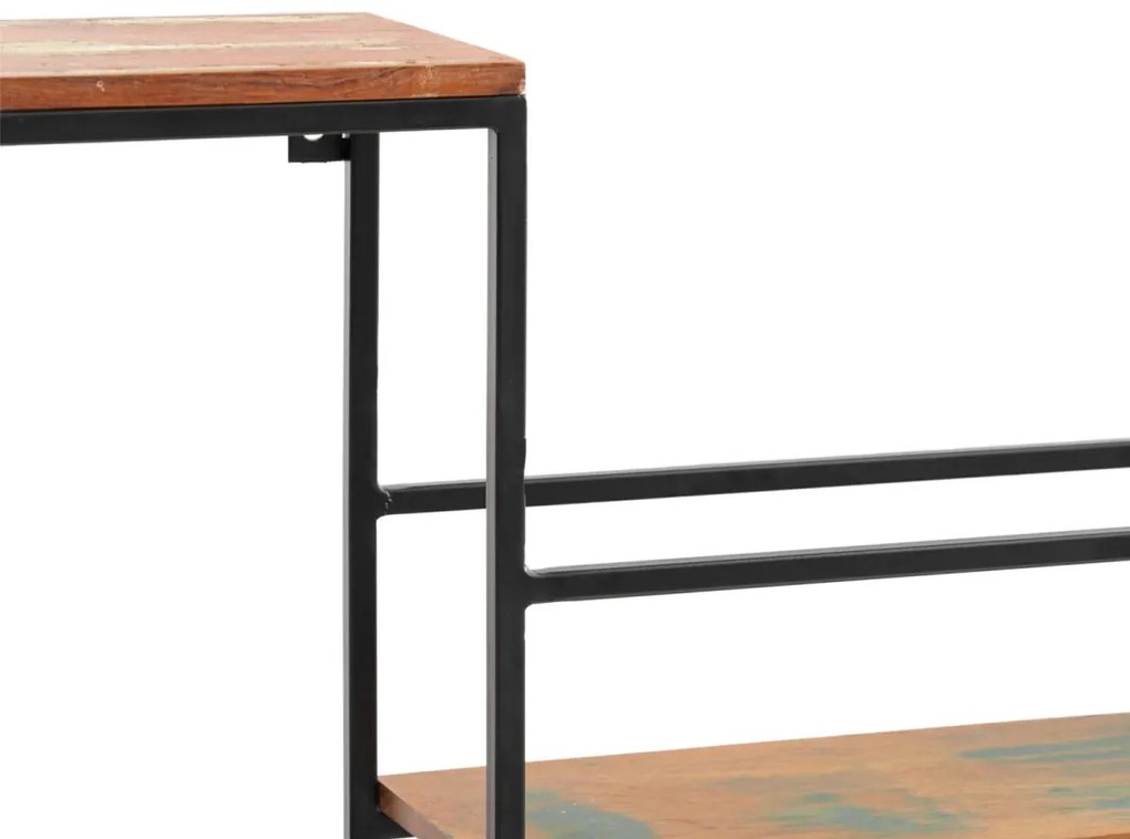 furniture-nabytek.cz - Masivní závěsná police Arvello z kovu a dřeva, lakovaná, hnědá – 100×20×41 cm