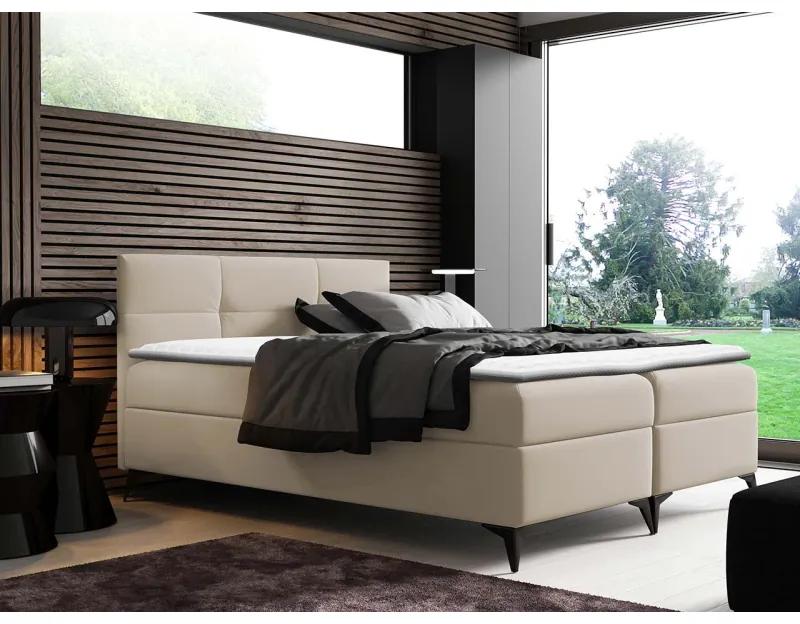 Kontinentální postel Durian, Rozměr postele: 200x200, Barva:: ekokůže Soft 017 (bílá)