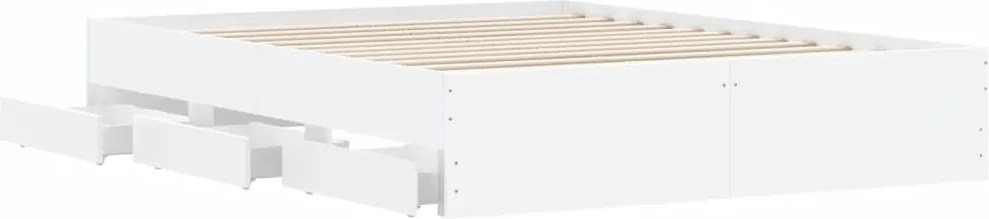 Rám postele se zásuvkami bílý 150 x 200 cm kompozitní dřevo 3207266