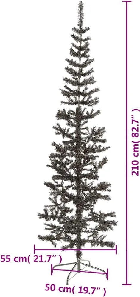Úzký vánoční stromek černý 210 cm 329220