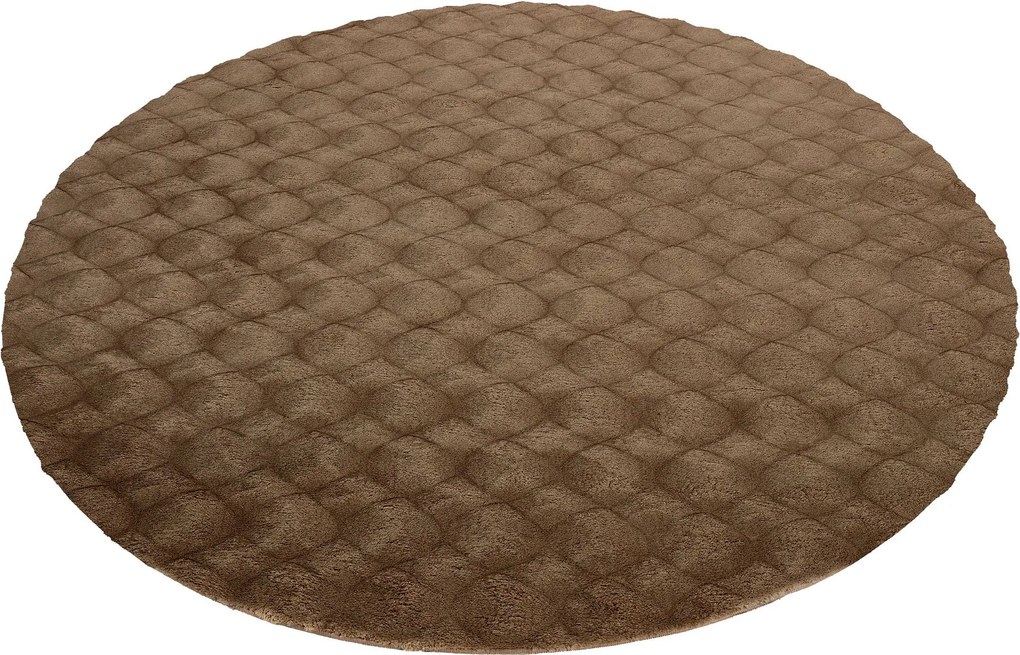 Obsession, Kusový koberec Diamond Cut 800 Taupe kruh, 120x120 (průměr) kruh, hnědá, ložnice