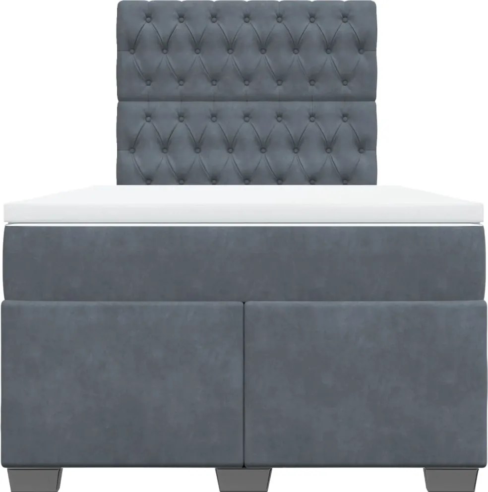 Box spring postel s matrací tmavě šedá 120 x 200 cm samet 3293189