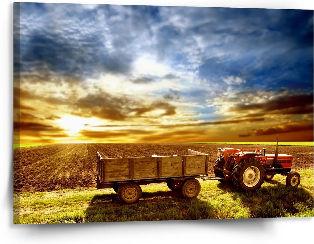 Obraz SABLO - Traktor s vlečkou 50x50 cm