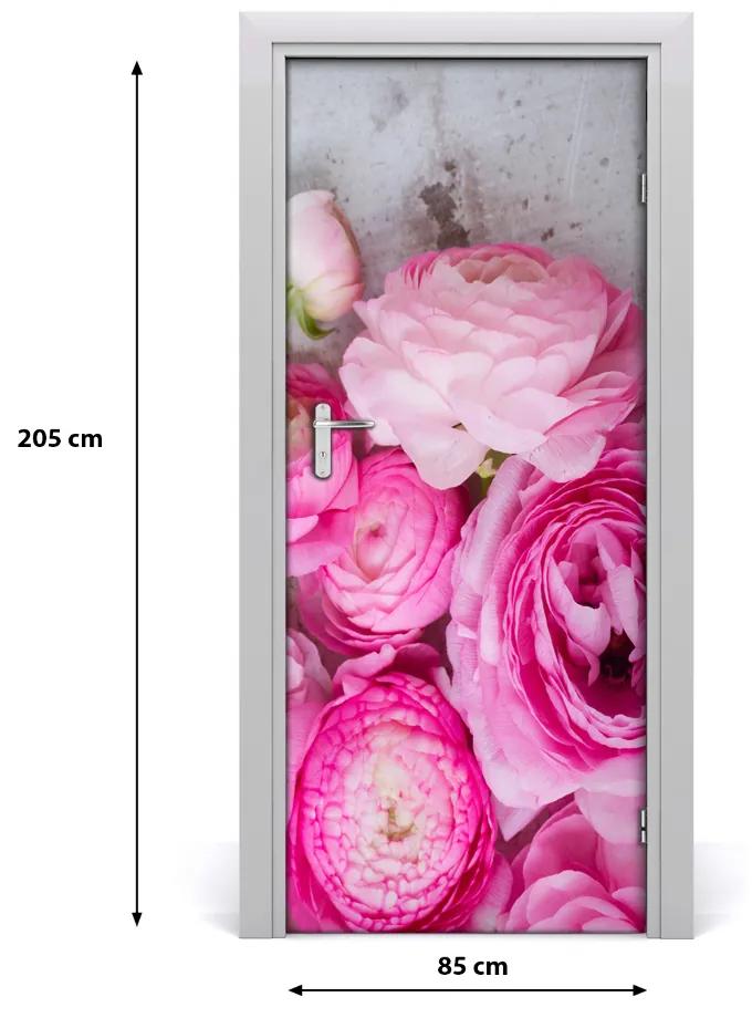 Fototapeta na dveře Růžové květy 85x205 cm