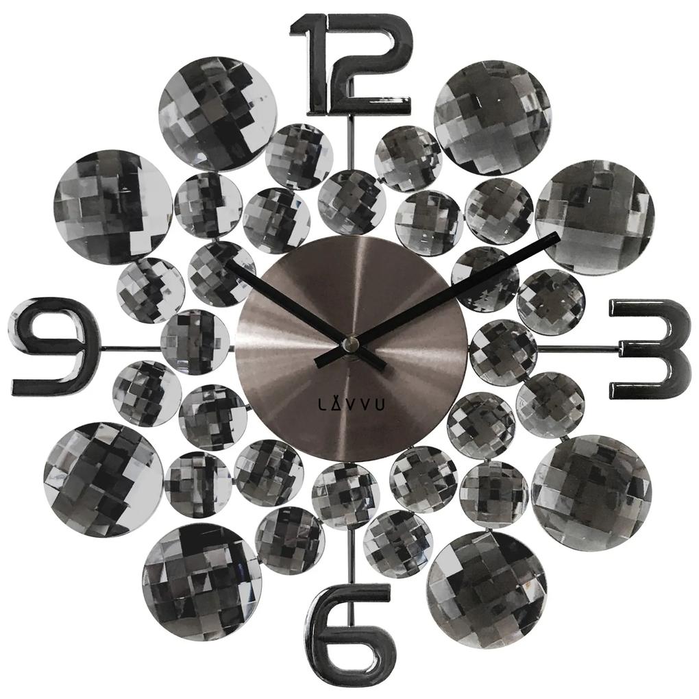 Designové skleněné paprskovité hodiny LAVVU CRYSTAL Black Jewel LCT1031