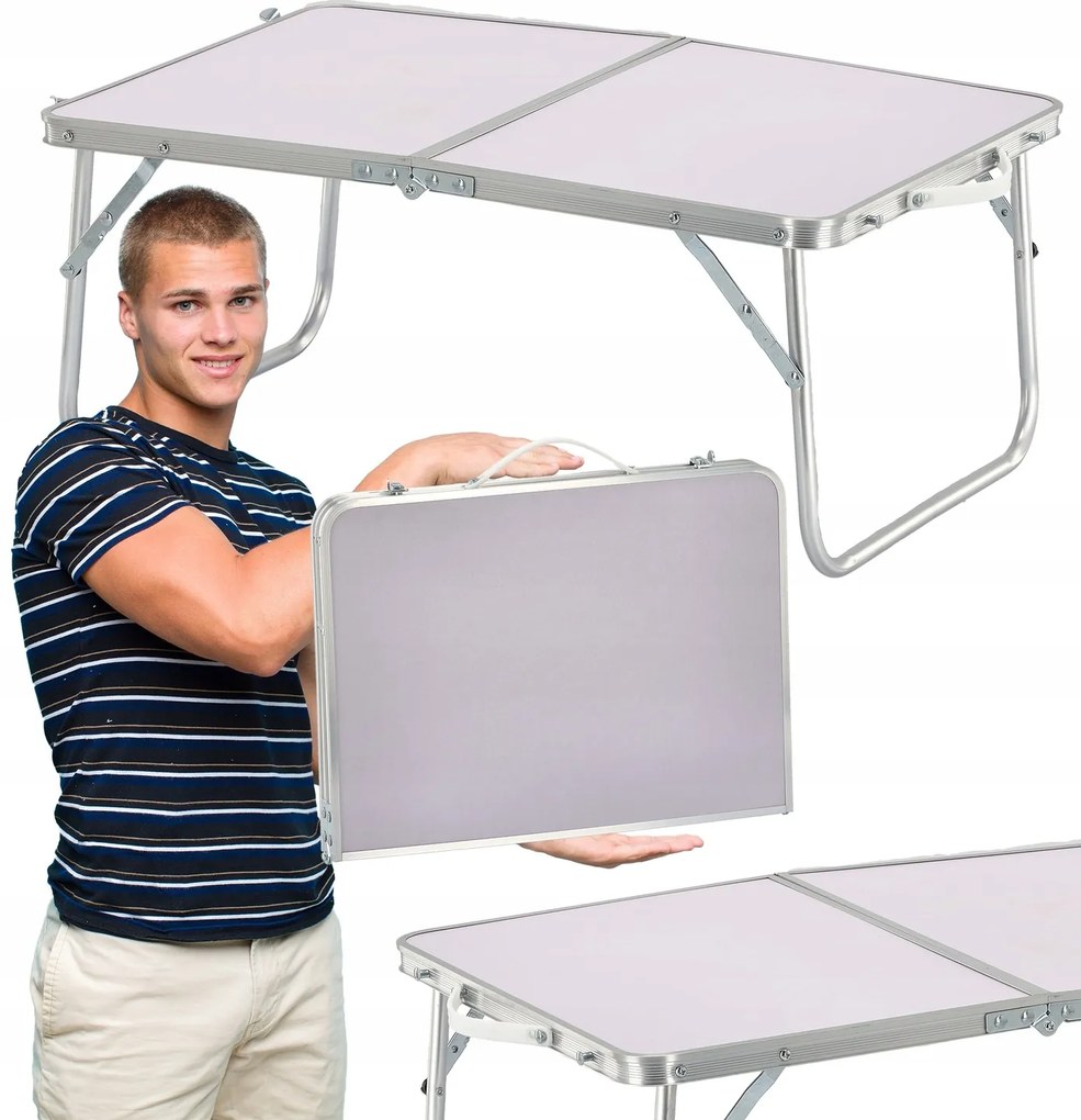 Skládací kempingový turistický stůl Komo 60 cm bílý