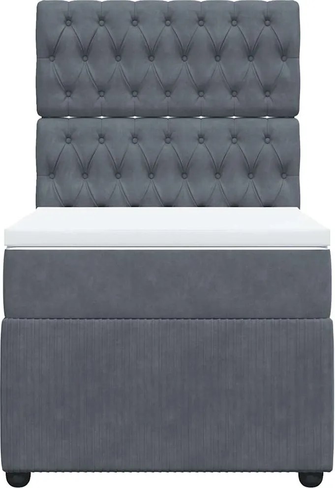 Box spring postel s matrací tmavě šedá 100x200 cm samet 3294569
