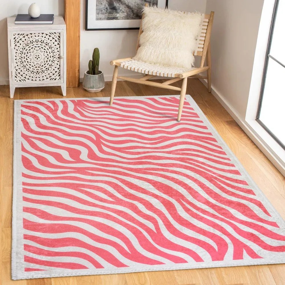 Růžový pratelný běhoun 80x200 cm Red Zebra – Vitaus
