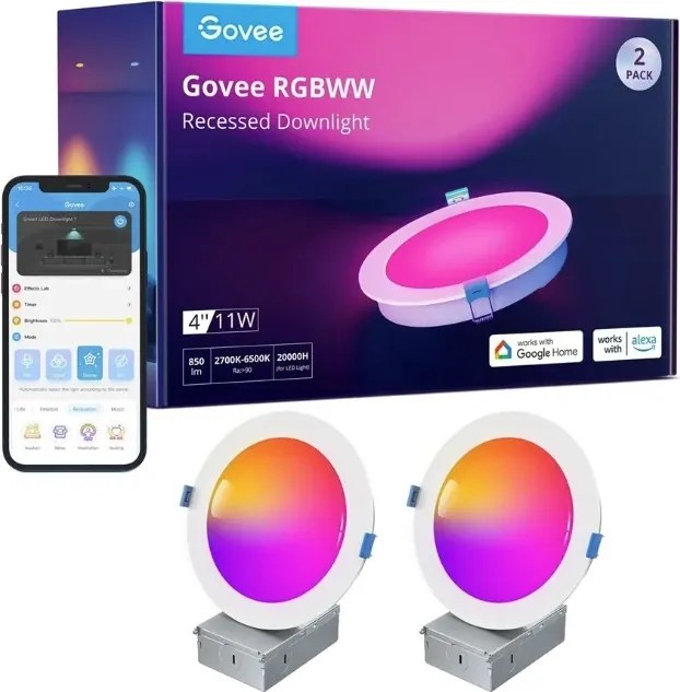 Govee B601B Smart Led Recessed Lights Led stropní svítidlo 2-balení
