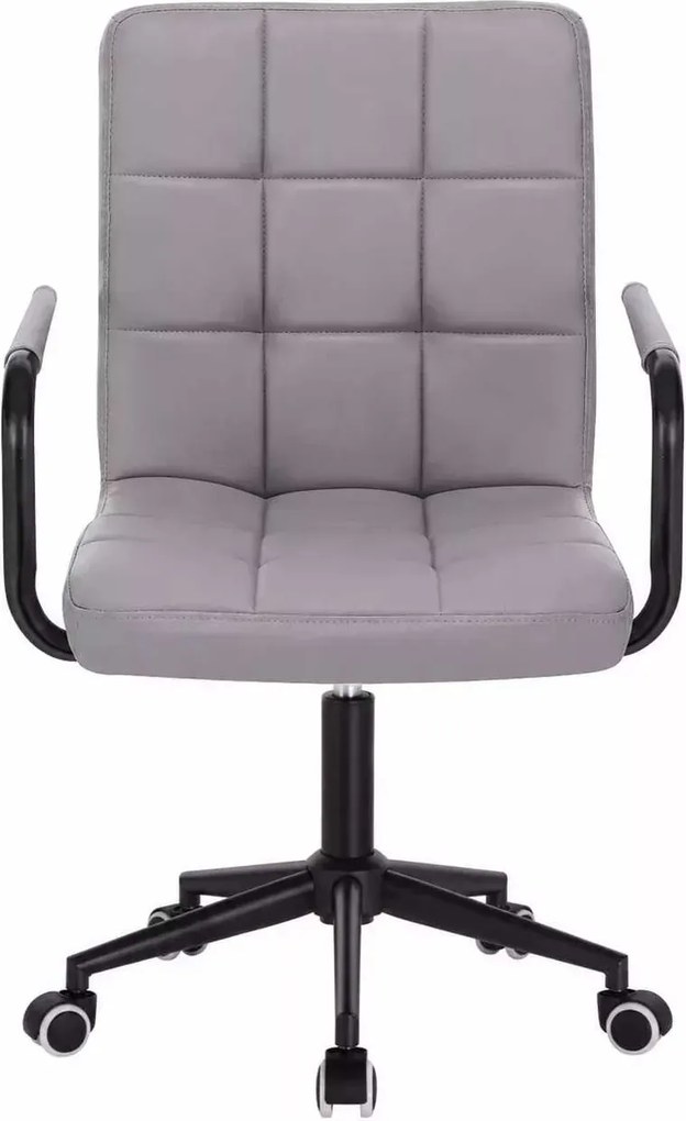 LuxuryForm DESIGN Otočná židle VERONA BLACK na černé podstavě s kolečky - šedá
