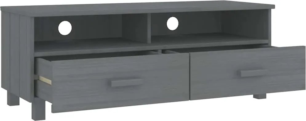 TV stolek HAMAR tmavě šedý 106 x 40 x 40 cm masivní borovice 340470