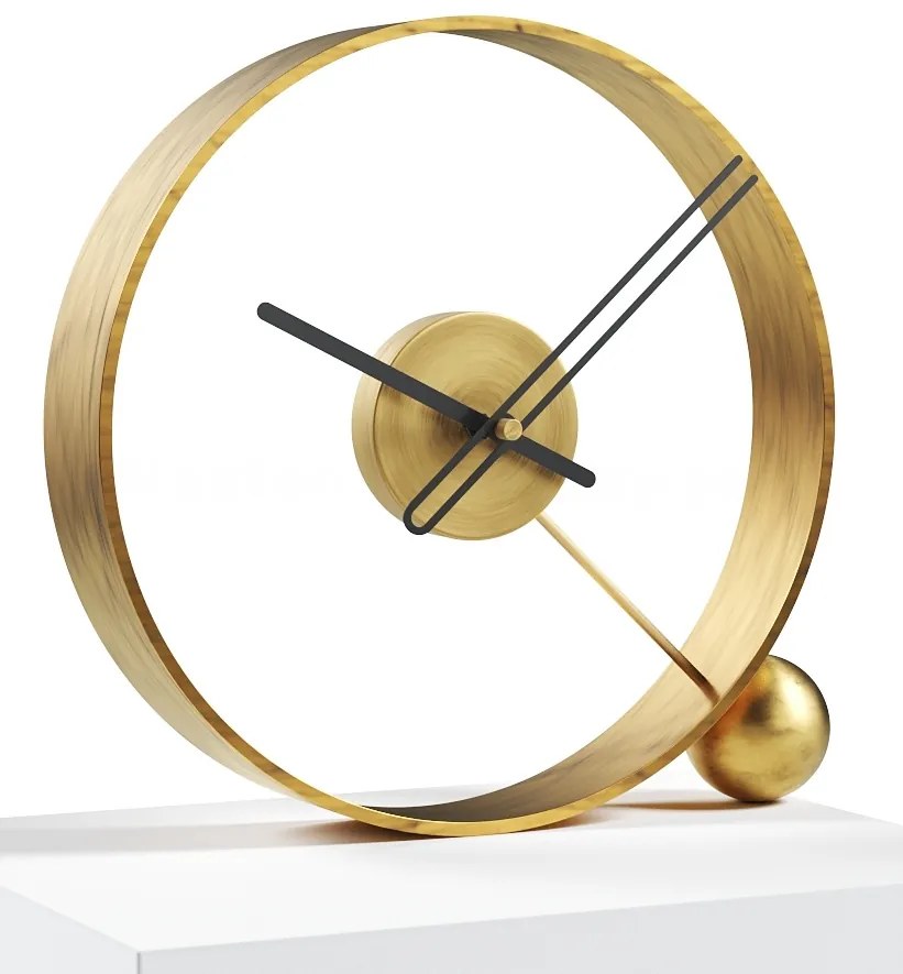 Mclocks Designové stolní hodiny Endless antik gold/black 32cm