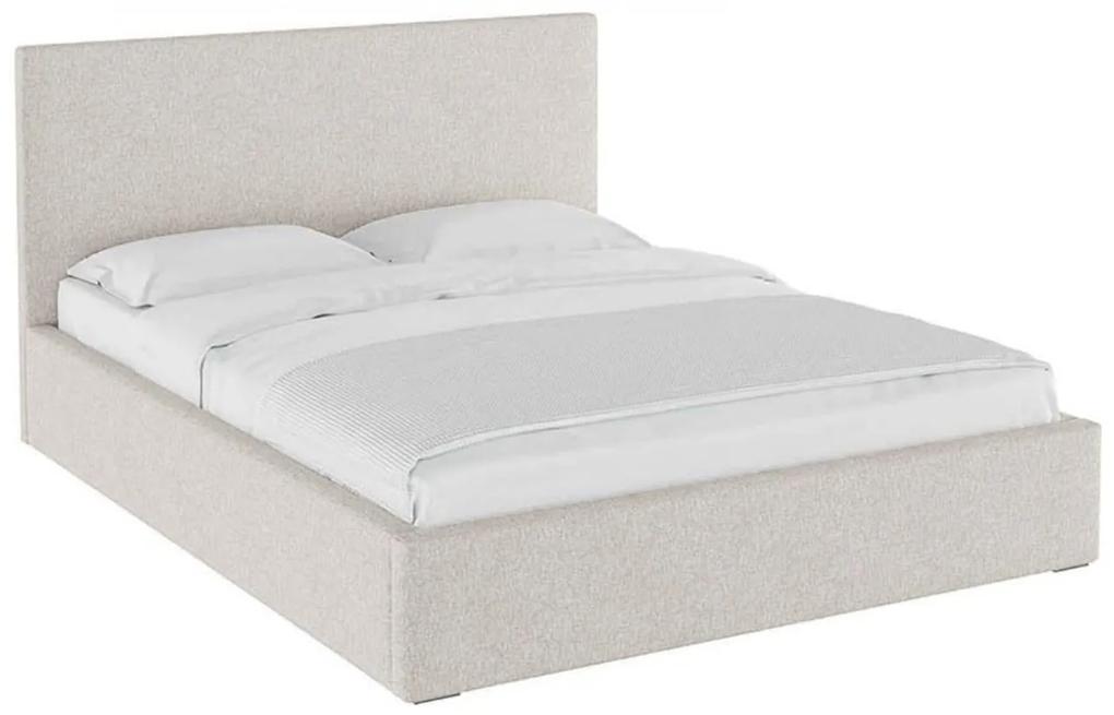 OnaDnes -20% Béžová látková dvoulůžková postel MESONICA Bufo 160 x 200 cm