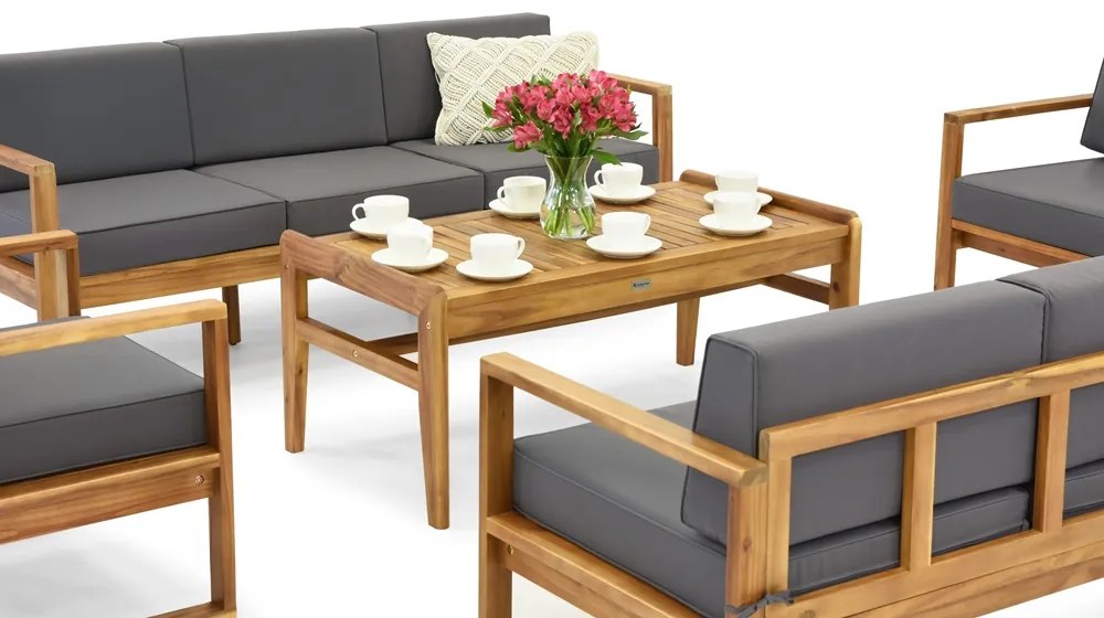 Zahradní nábytek z akátového dřeva Maskat Coffee 8 Garden Point